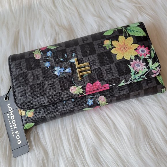 London Fog | Bags | London Fog Floral Flap Wallet | Poshmark